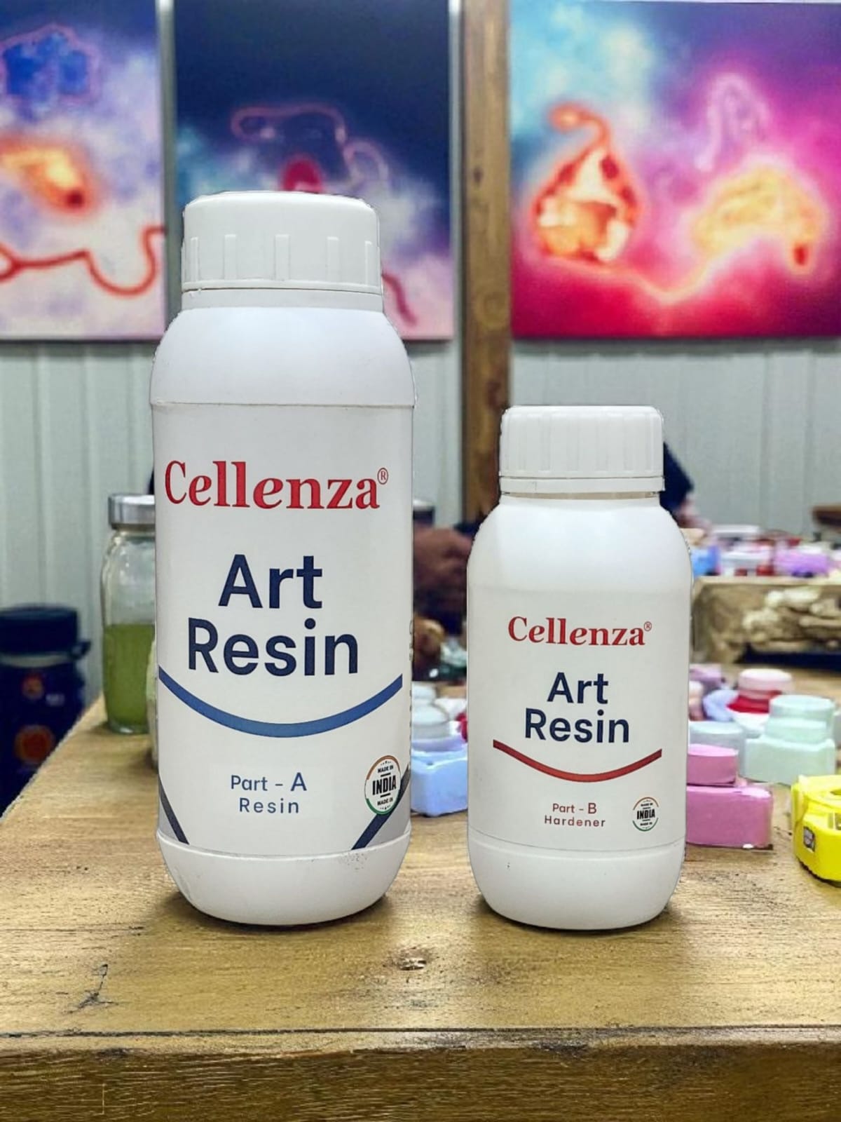 Cellenza 3:1 Art Resin Two-Part Epoxy Kit, Professional Grade, Clear ...